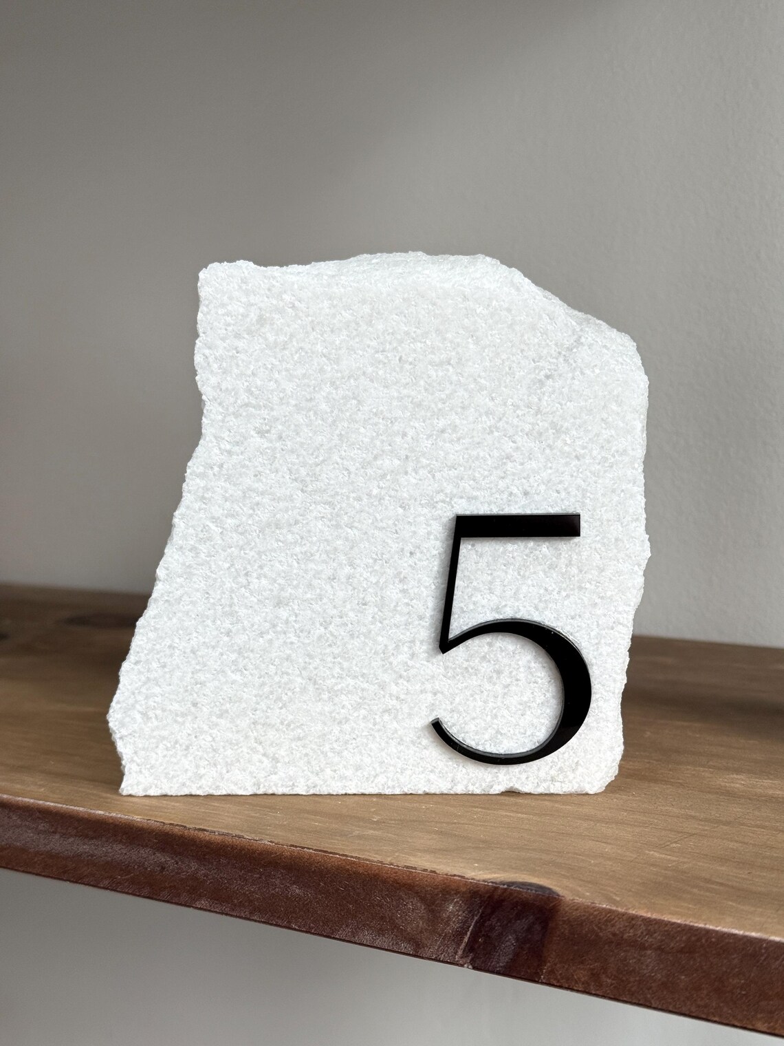 Wedding Table Numbers 3D Acrylic Sign White Marble Stone Modern Wedding ...