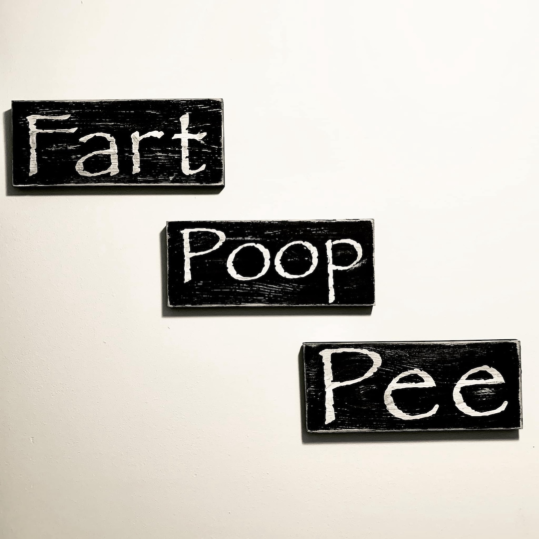Fart Poop Pee Sign | Funny Bathroom Sign | Bathroom Decor | Bathroom ...