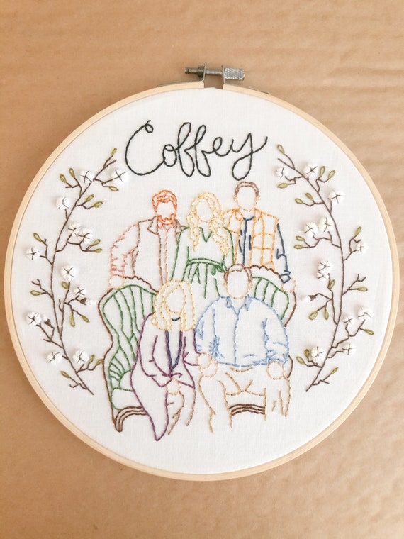 Custom embroidered family portrait faceless embroidery | Etsy