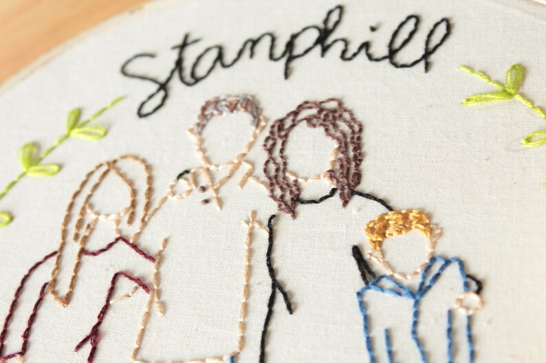 Custom embroidered family portrait faceless embroidery | Etsy