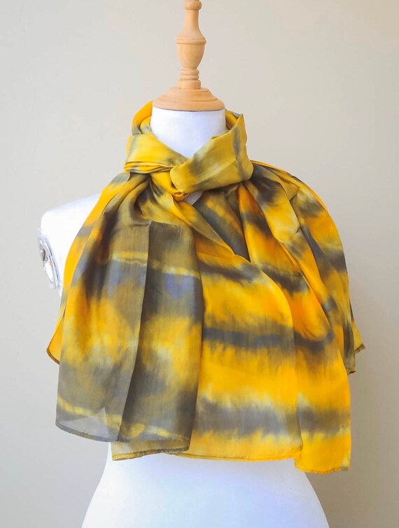 Raw silk scarf luxury - Gem