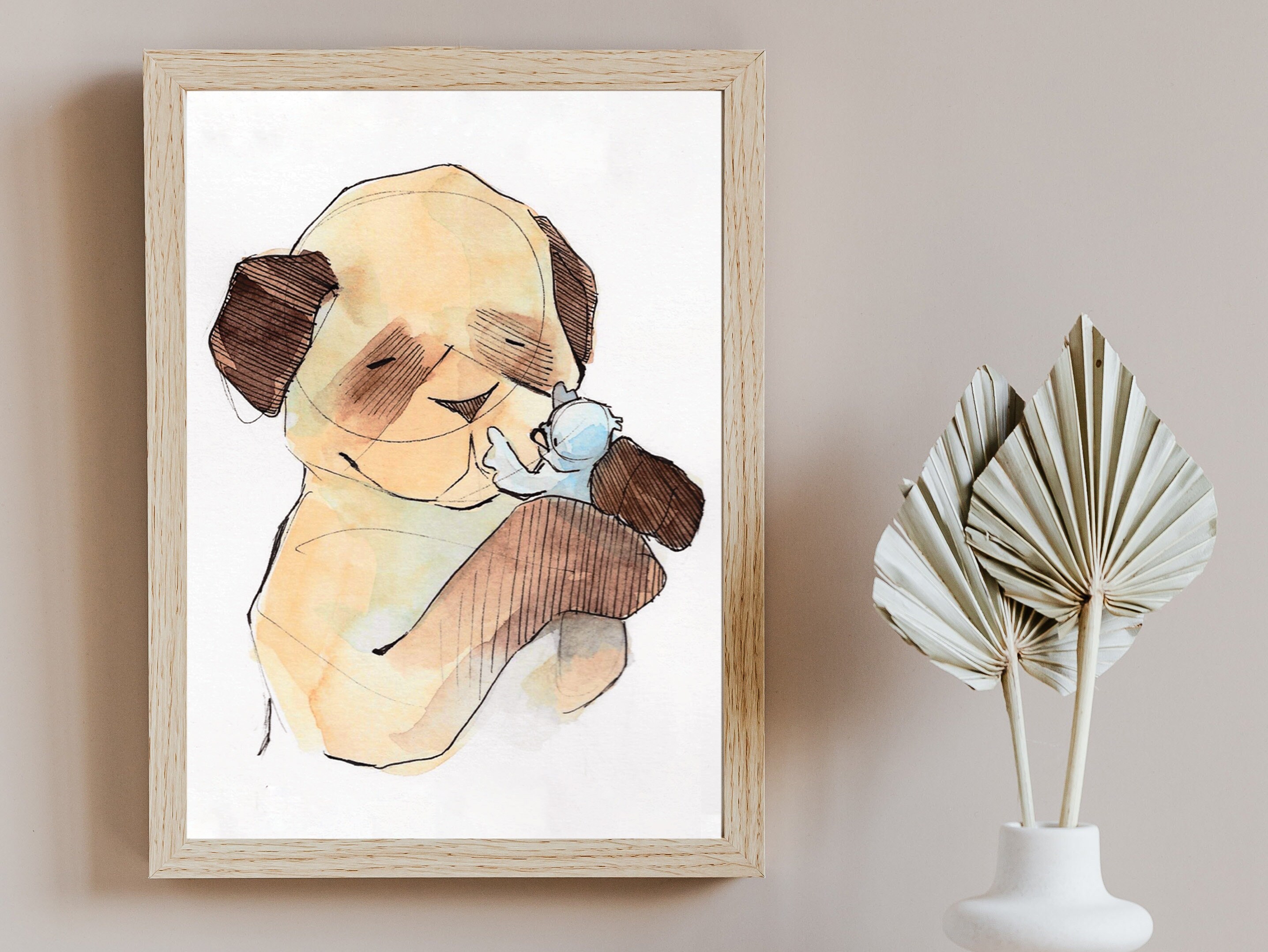 Signed Fine Art Print hug Watercolor Painting - Etsy
