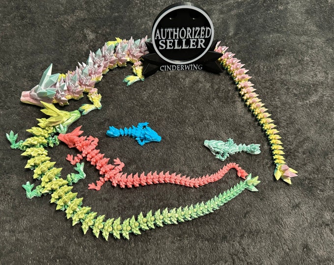Flexi Crystal Dragon Flexible Articulating Toy by Cinderwing, Dragon ...