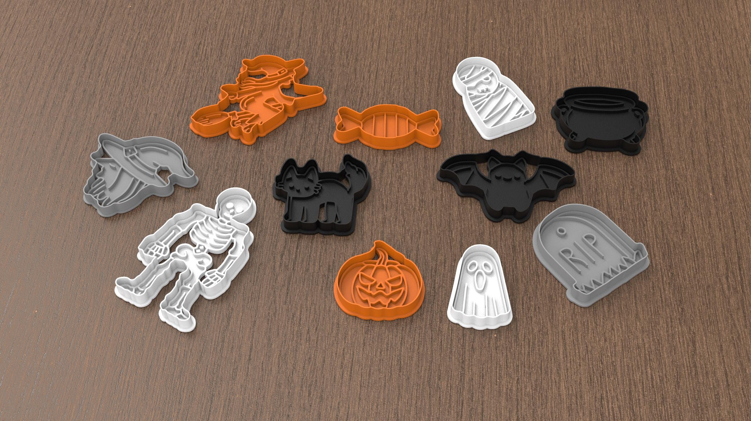 3D Printed Halloween Cookie Cutter Set – Ghost, Pumpkin, Bat - Etsy