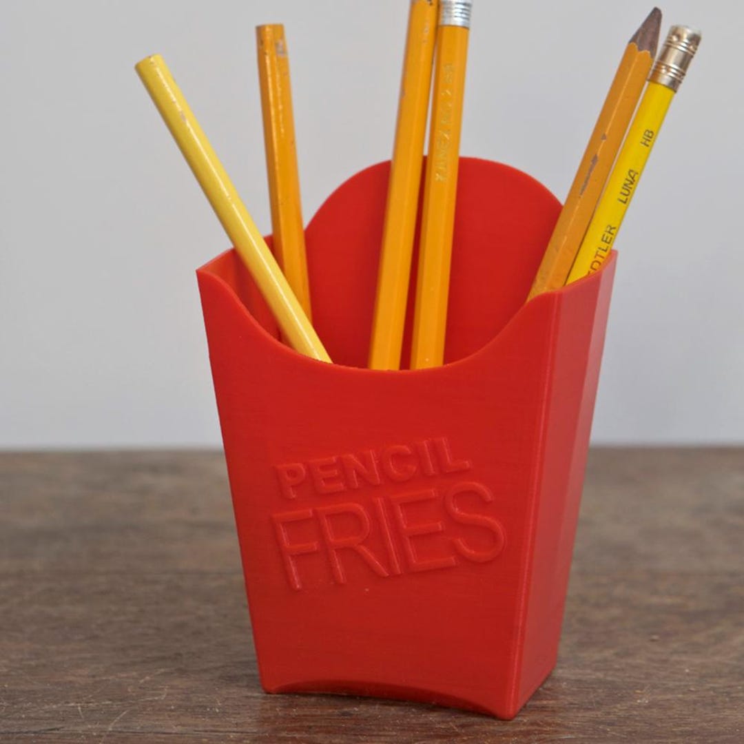 Pencilfries Pencil Holder – French Fry-themed Desk Organizer | Fun 3D ...