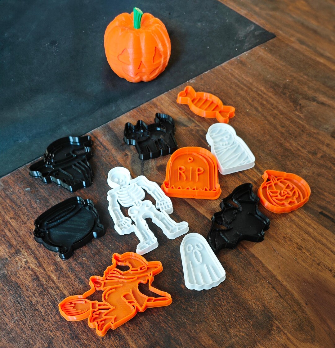 3D Printed Halloween Cookie Cutter Set – Ghost, Pumpkin, Bat - Etsy