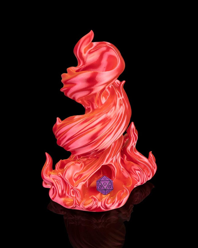 Burning Flame Dice Tower – 3D Printed Fire Dice Roller – Fantasy RPG ...