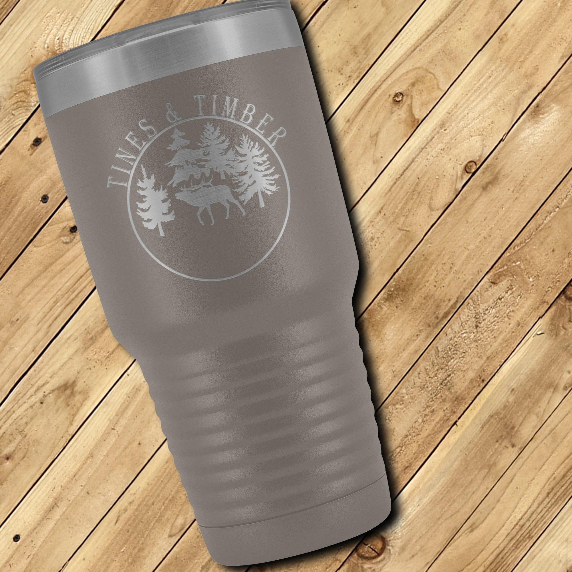 Tines and Timber Elk Engraved Tumbler . Stainless Steel Hunting Gift ...