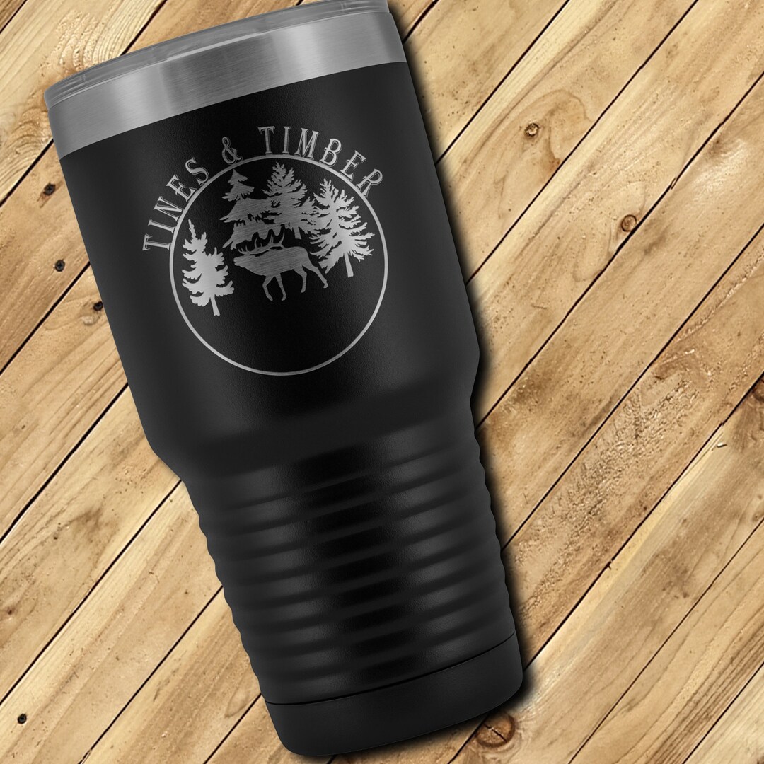 Tines and Timber Elk Engraved Tumbler . Stainless Steel Hunting Gift ...
