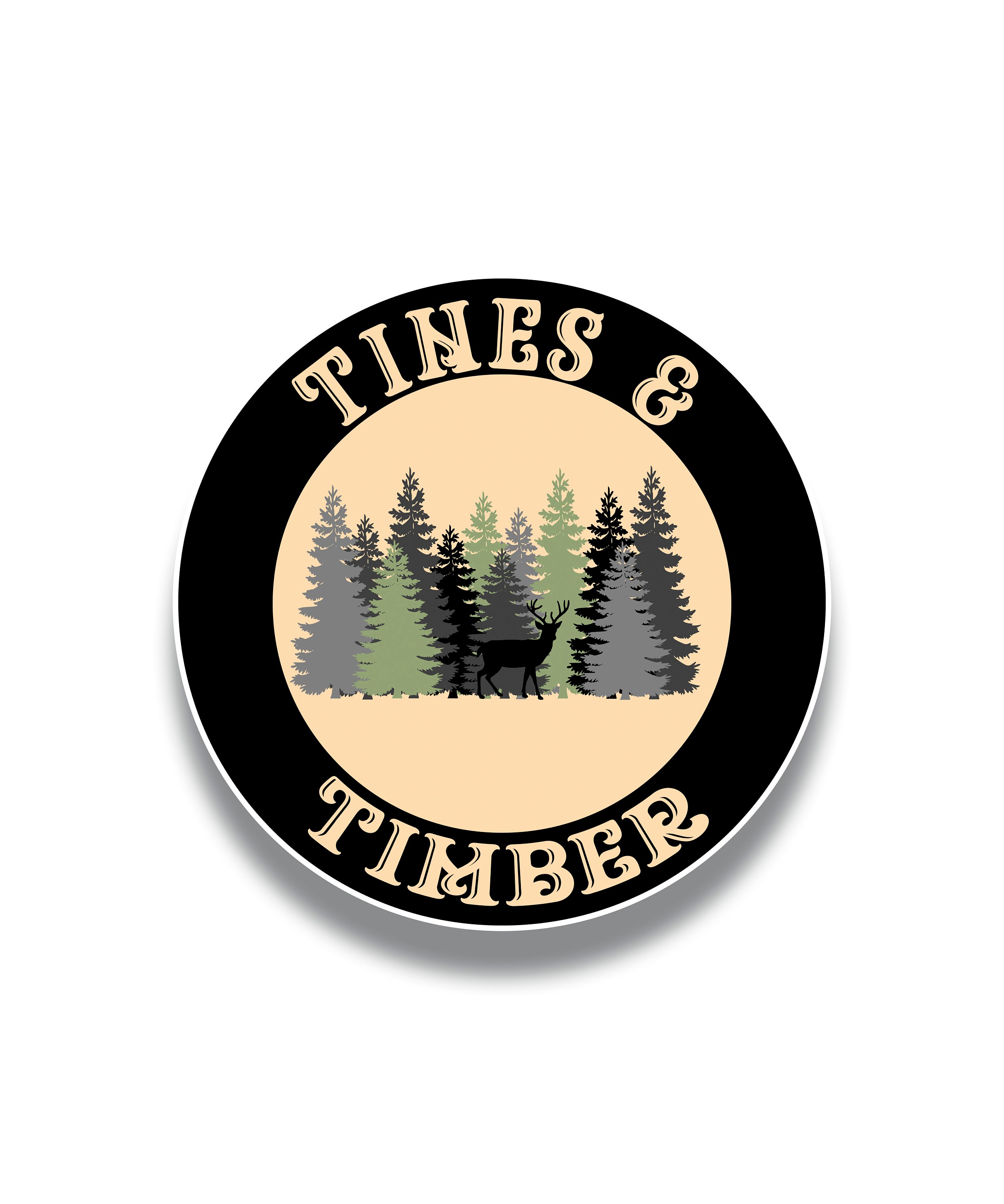 Tines and Timber Deer Vinyl Sticker - Etsy