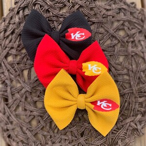 KC Chief Bows Kansas City Chiefs Clip or Nylon OR Custom NFL Team Bow ...