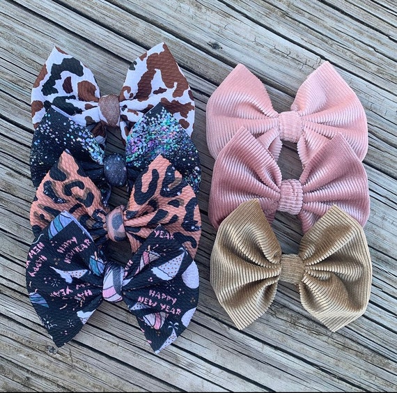 New Bows NYE Bows Cow Print Bows Leopard Print Bows | Etsy