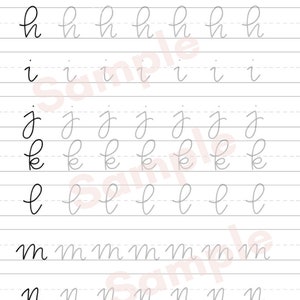 Hojas de trabajo de práctica de letras a mano Alfabeto monolínea en minúsculas trazables y ...