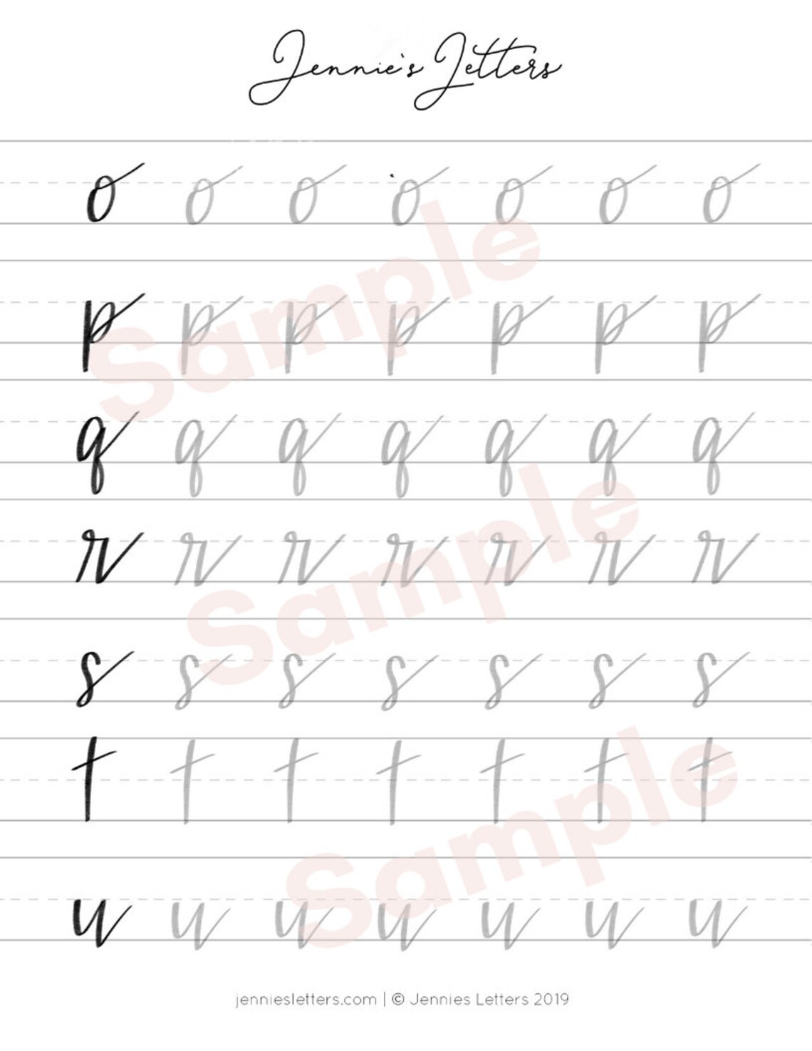 Hand Lettering Practice Modern Calligraphy Worksheets Brush Lettering ...