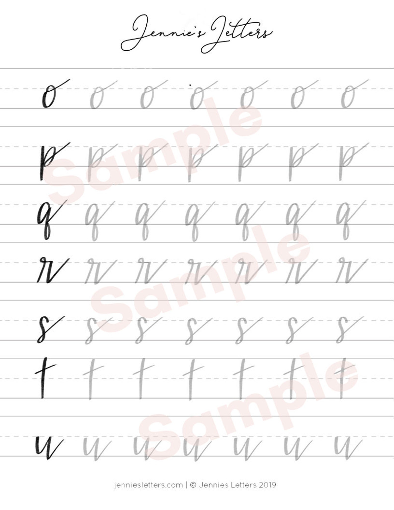 Flick Style Calligraphy Practice – Lowercase Alphabet Worksheets ...