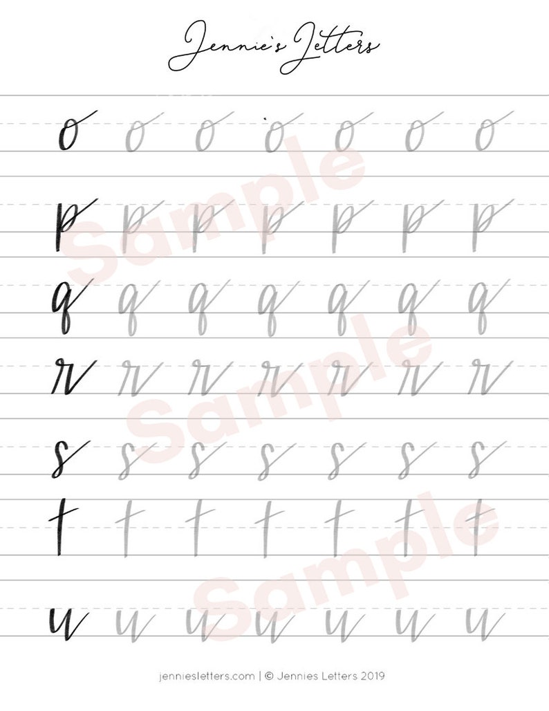 Hand Lettering Practice- Modern Calligraphy Worksheets- Brush Lettering ...