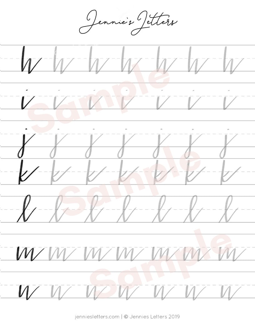 Hand Lettering Practice- Modern Calligraphy Worksheets- Brush Lettering ...