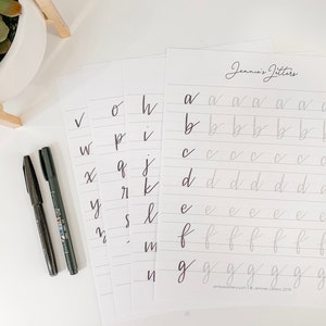 Hand Lettering Practice Modern Calligraphy Worksheets Brush Lettering ...