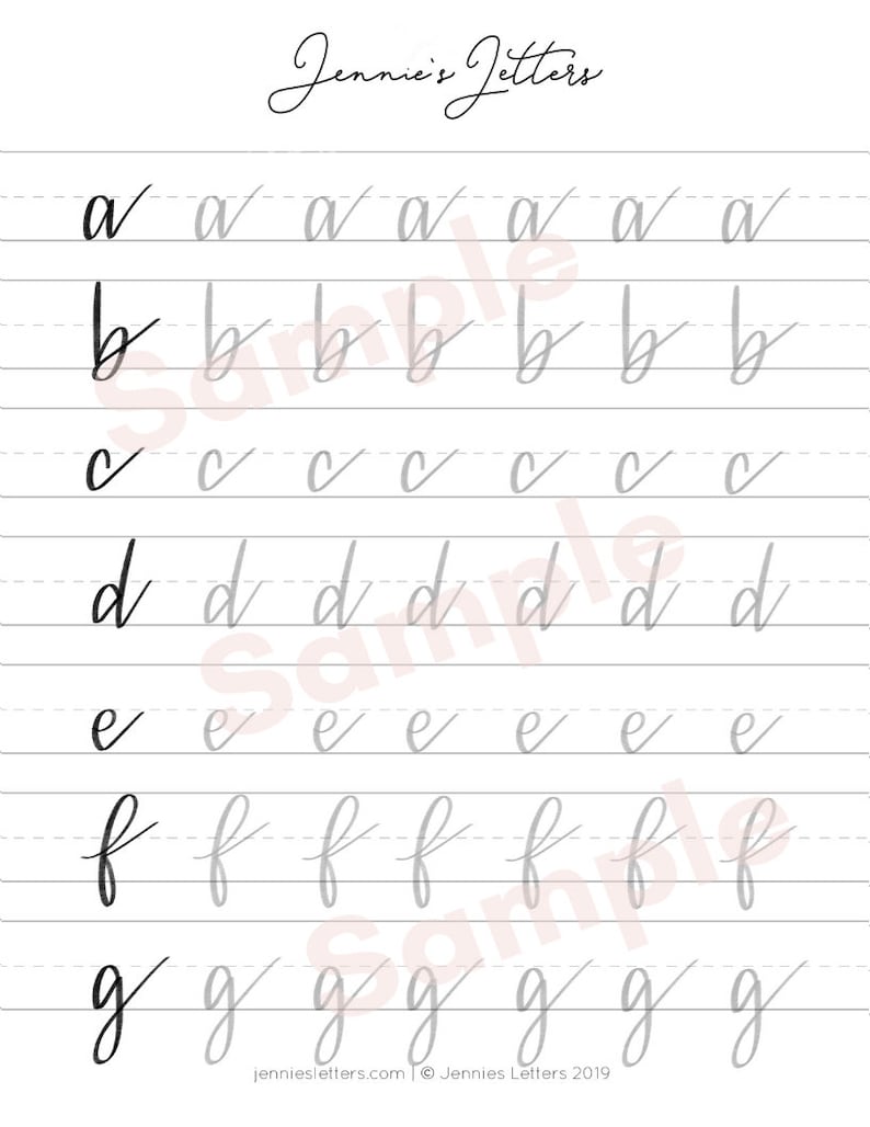 Hand Lettering Practice- Modern Calligraphy Worksheets- Brush Lettering ...