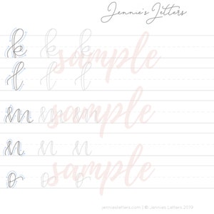 Faux Calligraphy Hand Lettering Practice Worksheets Lowercase - Etsy