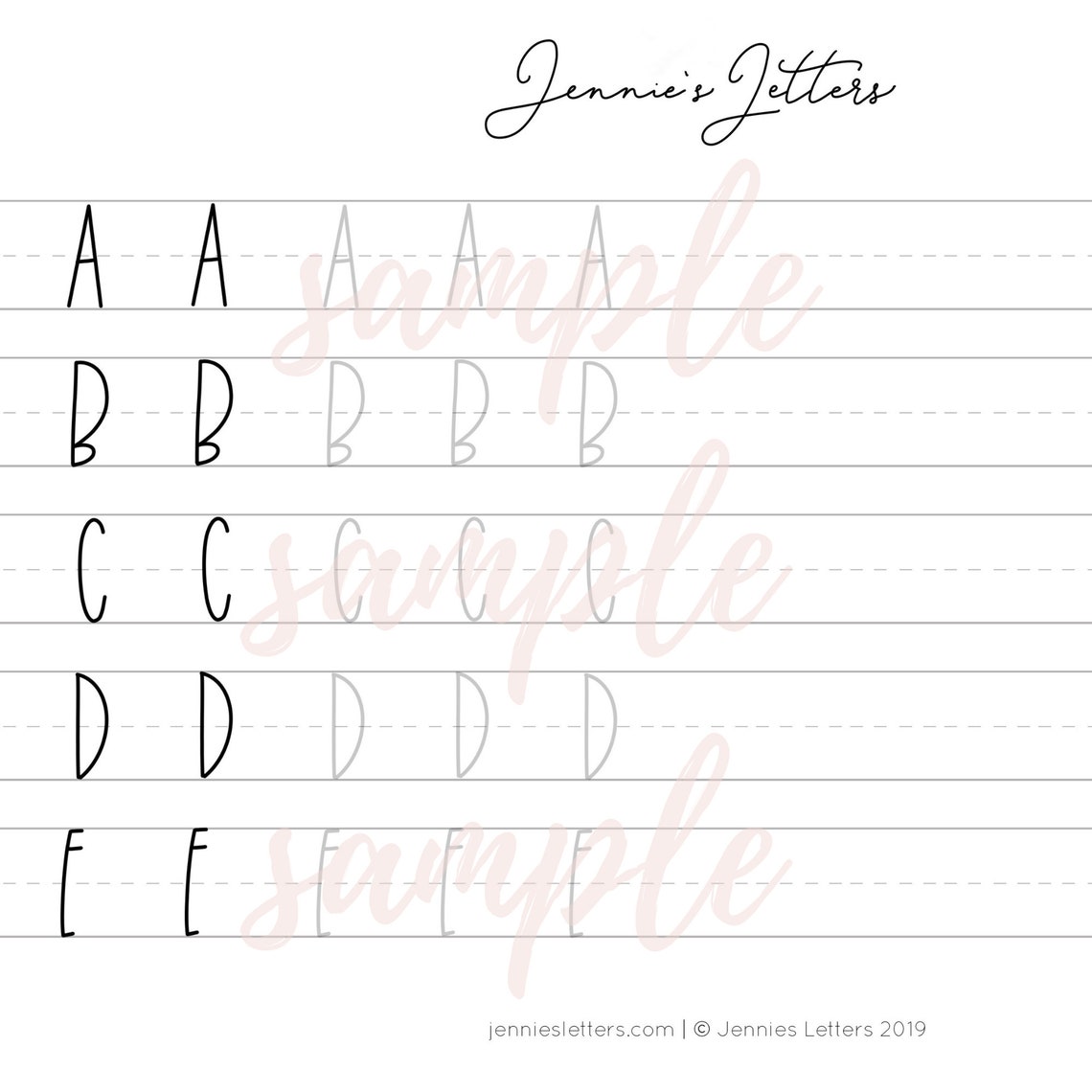 Hand Lettering and iPad Lettering Procreate Traceable Worksheets ...