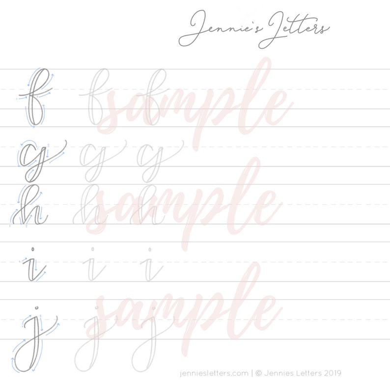 Faux Calligraphy Hand Lettering Practice Worksheets Lowercase - Etsy