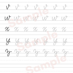 Hand Lettering Practice Worksheets Monoline Lowercase Alphabet ...