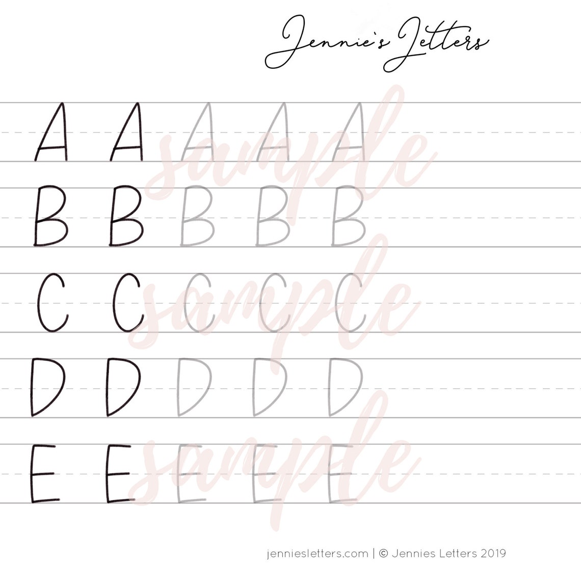 Hand Lettering and iPad Lettering Procreate Traceable Worksheets ...
