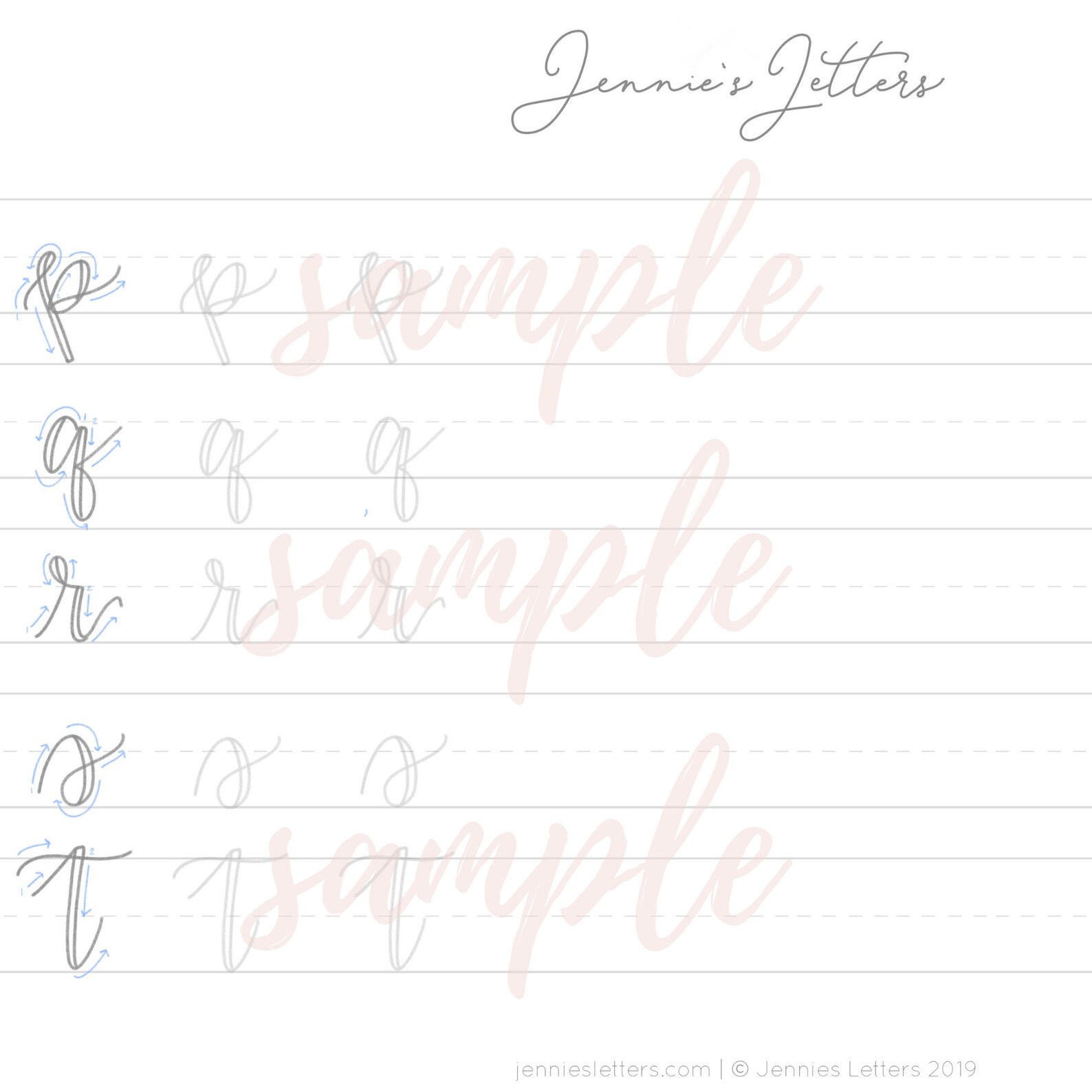 Faux Calligraphy Hand Lettering Practice Worksheets Lowercase - Etsy