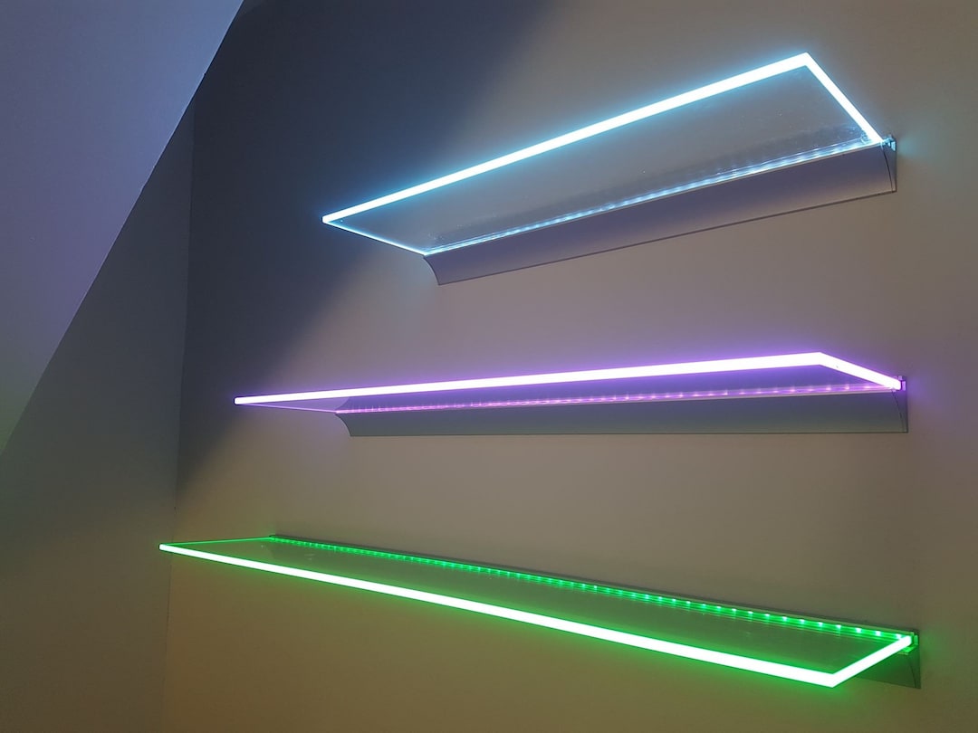 Edge Lit Acrylic Shelving and Display LED Frosted Edge - Etsy