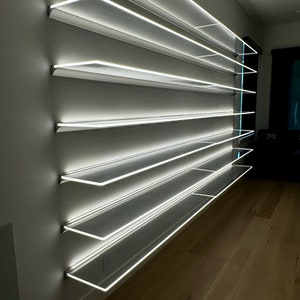 Edge Lit Acrylic Shelving and Display - LED Frosted Edge Custom Sizes ...