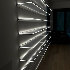 Edge Lit Acrylic Shelving and Display - LED Frosted Edge Custom Sizes ...