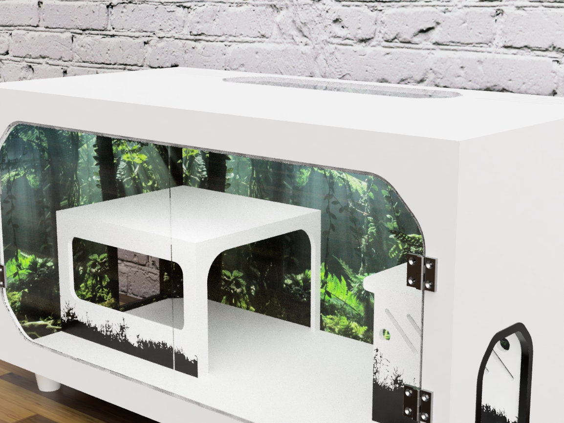 Clearview Cat Habitat Jungle Cat Scenery 4'wx2'dx2.5't Catio Perch With ...