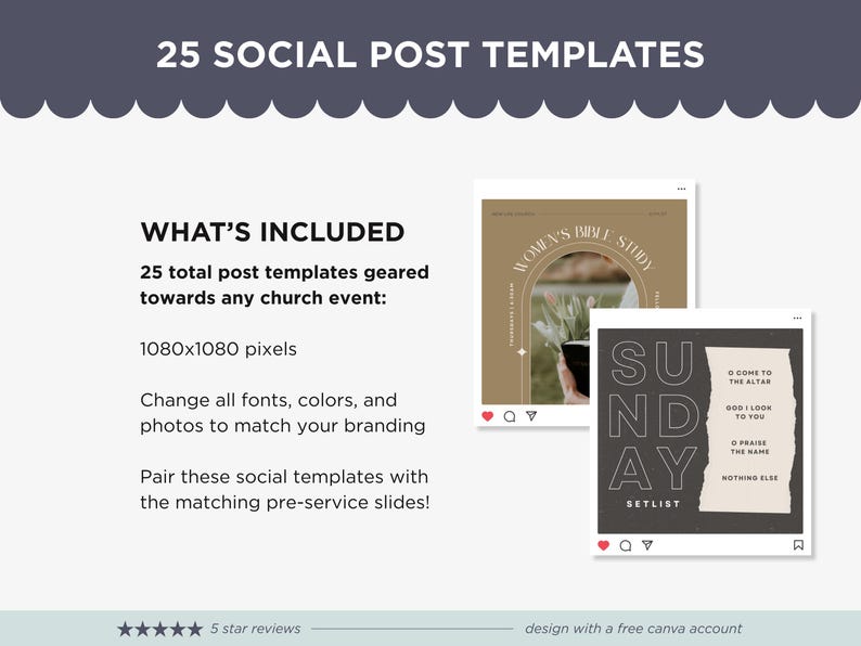 Church Instagram Templates: Christian Social Media Posts (canva ...