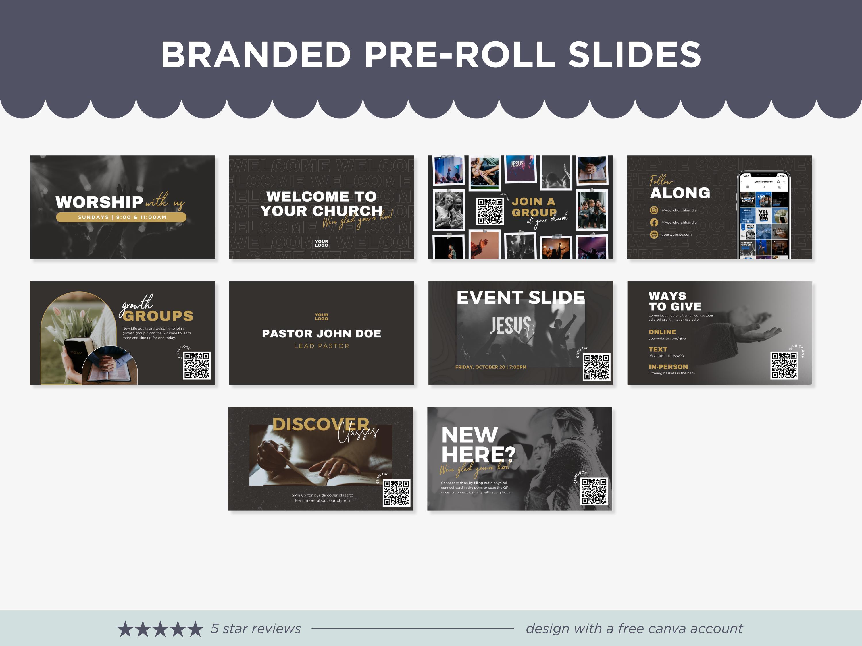 Church Announcement Slides & Templates Bundle | Pre-service Christian Graphics for Sunday ...