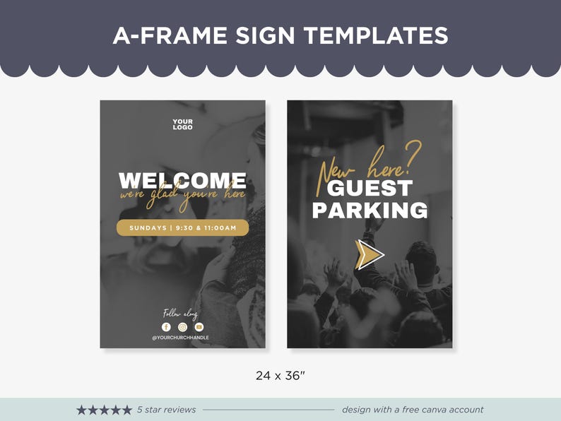 Church Welcome Signs, A-frame Signs for Churches, Directional Signage ...
