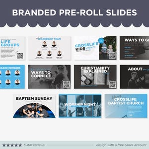 Church Announcement Slides & Templates Bundle | Pre-service Christian Graphics for Sunday ...