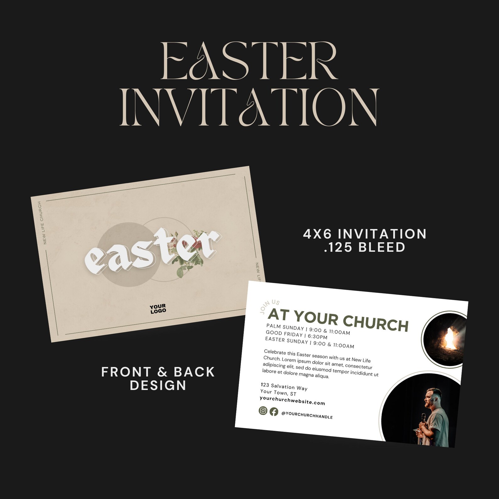 Easter Templates for Churches, Easter Church Graphics, Easter Template ...