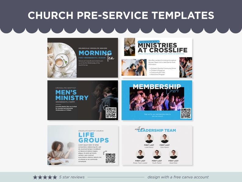 Church Preservice Slides: Editable Canva Templates (digital Download ...