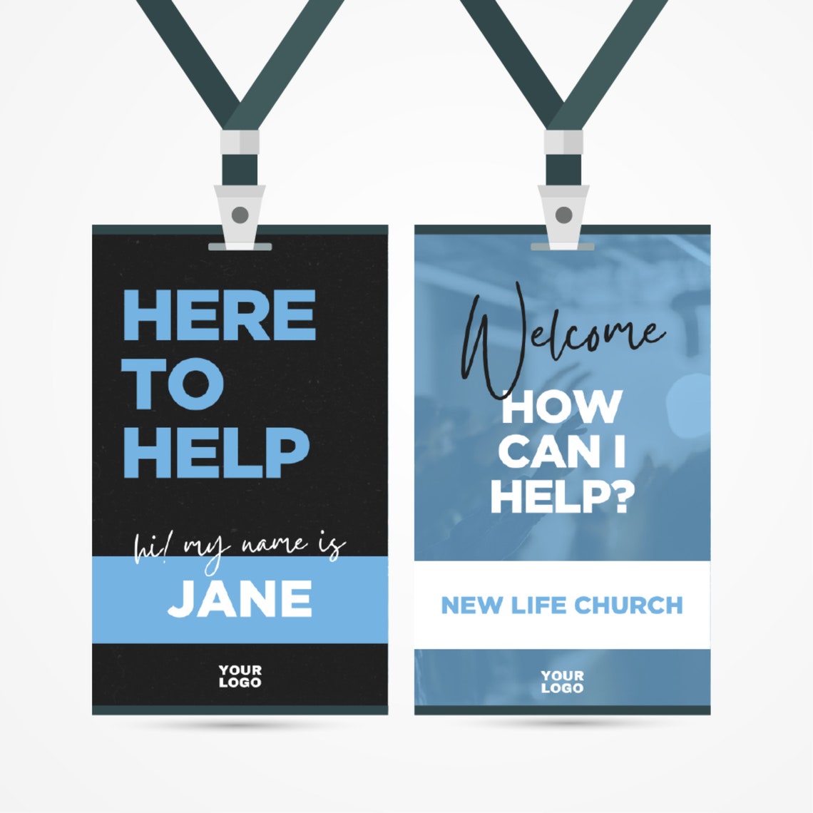Church Badge Template, Lanyard Badge Template for Churches, Church ...