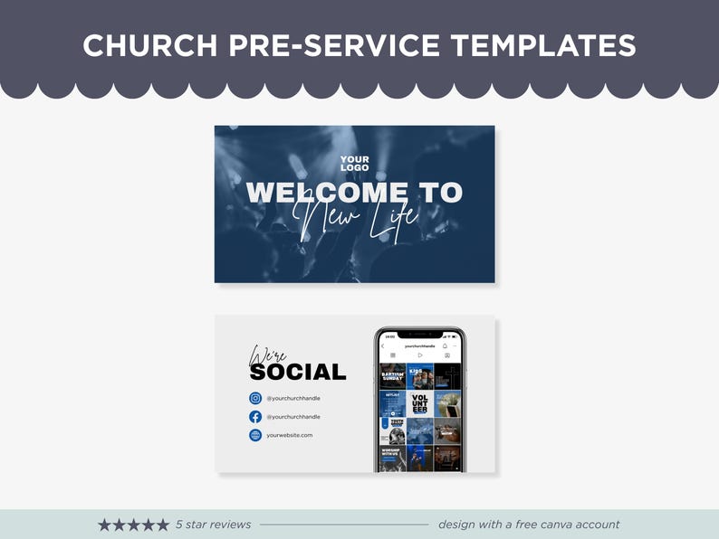 Church Preservice Slides: Welcome & Announcement Canva Templates - Etsy