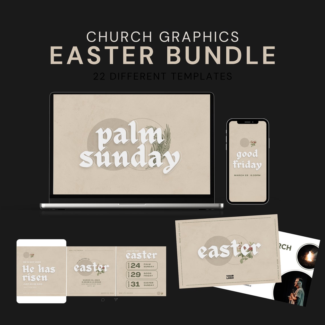 Easter Templates for Churches, Easter Church Graphics, Easter Template ...