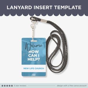 Church Lanyard Badge Template: Staff & Volunteer ID (canva) - Etsy