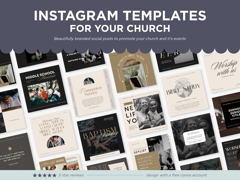 Church Instagram Templates: Christian Social Media Posts (canva ...