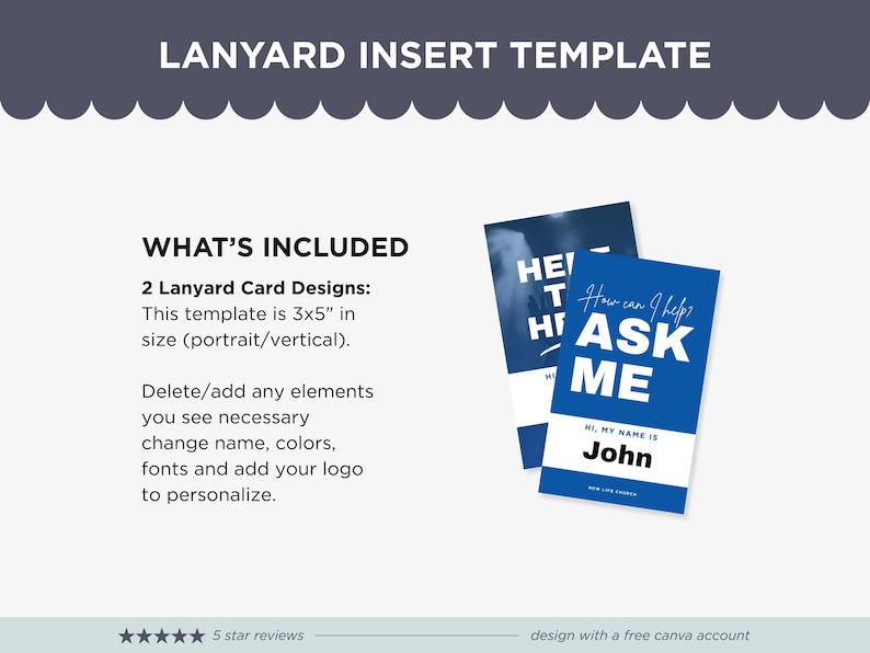 Church Lanyard Badge Template: Customizable Staff & Volunteer ID (canva ...