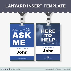 Church Lanyard Badge Template: Customizable Staff & Volunteer ID (canva ...