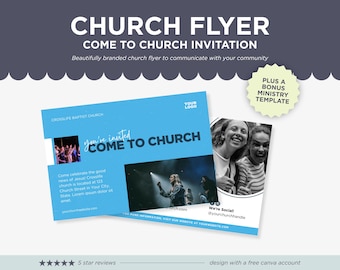 Editable Church Flyer Template: Christian Event Invitation (canva) - Etsy