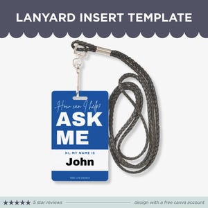 Church Lanyard Badge Template: Customizable Staff & Volunteer ID (canva ...