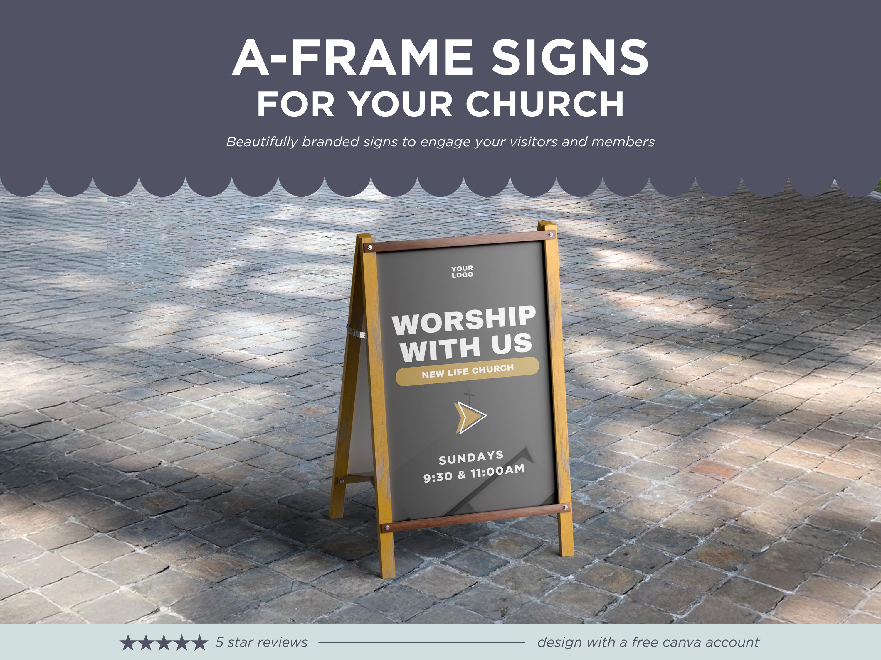 Church Welcome Signs, A-frame Signs for Churches, Directional Signage ...