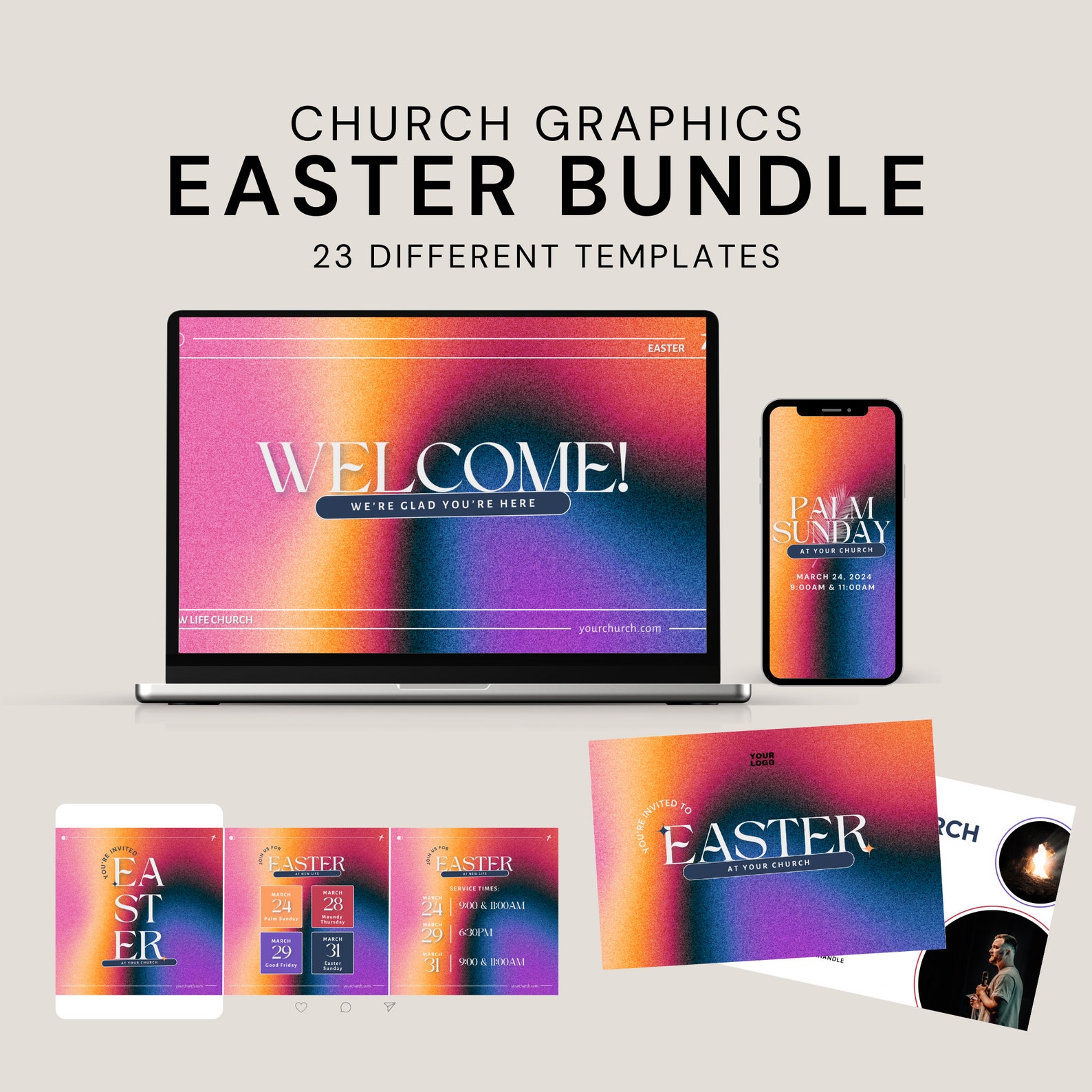 Easter Church Graphics, Easter Templates for Churches, Easter Template ...